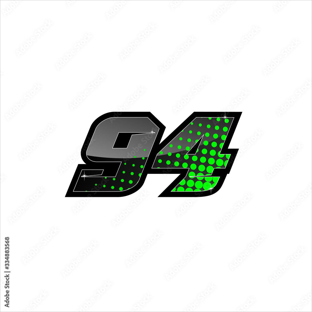 Vecteur Stock Vector Racing number 94, start racing number, sport race ...