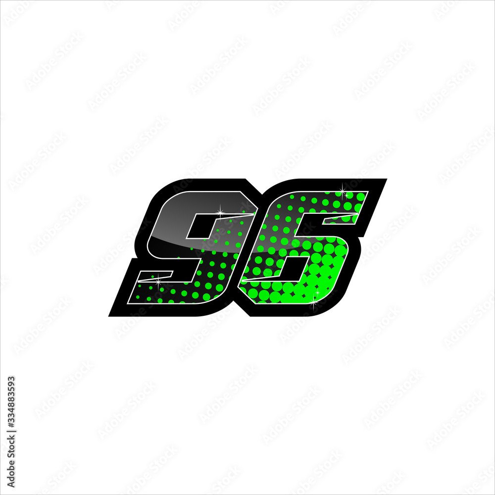 Vector Racing number 96, start racing number, sport race number with ...