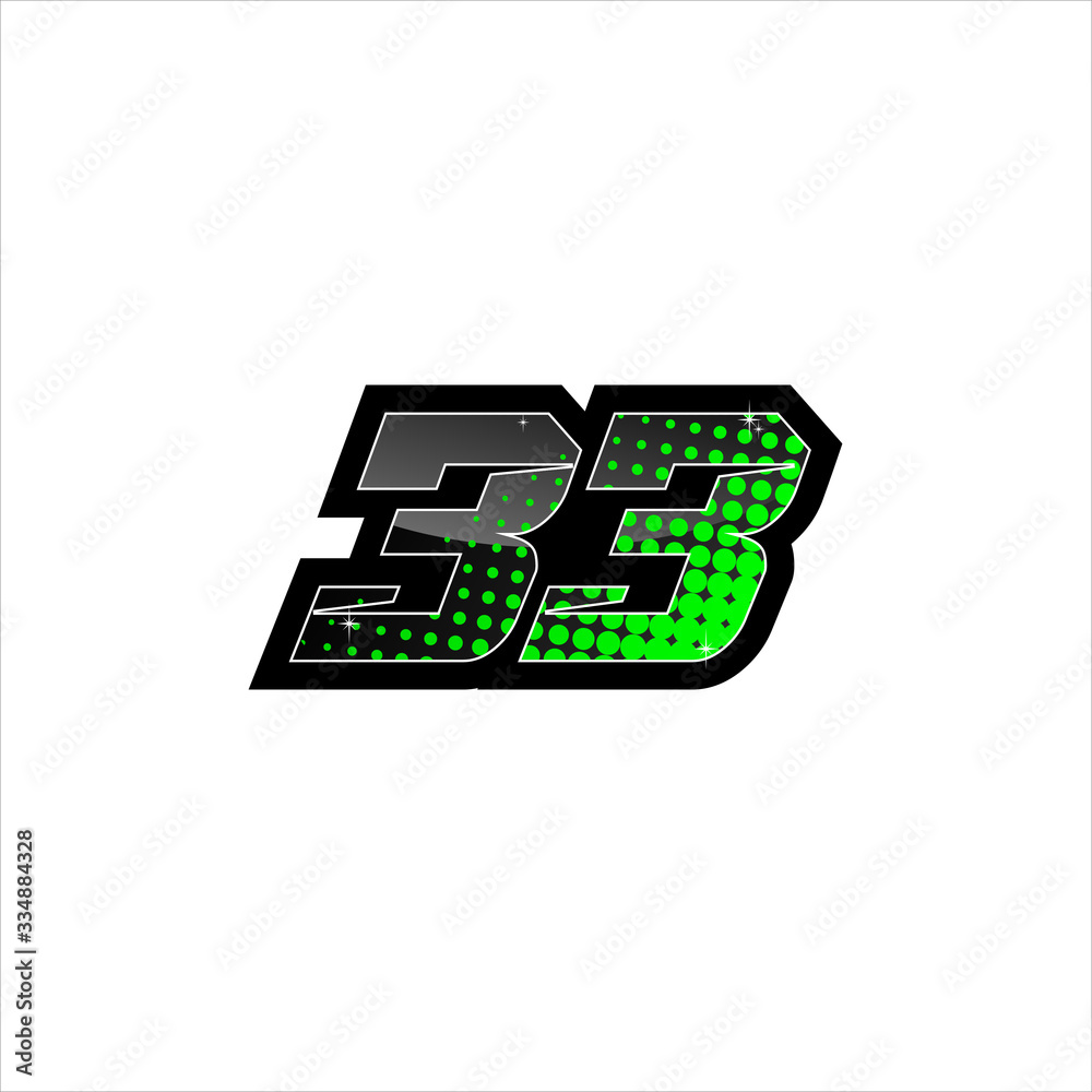 Vector Racing number 33, start racing number, sport race number with ...