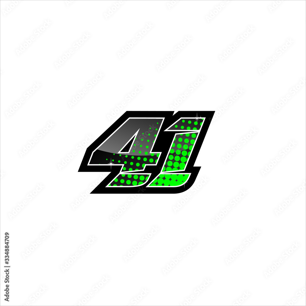 Vector Racing number 41, start racing number, sport race number with ...
