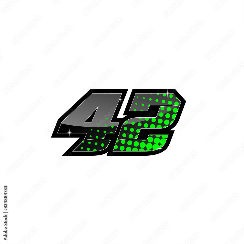 Vector Racing number 42, start racing number, sport race number with ...