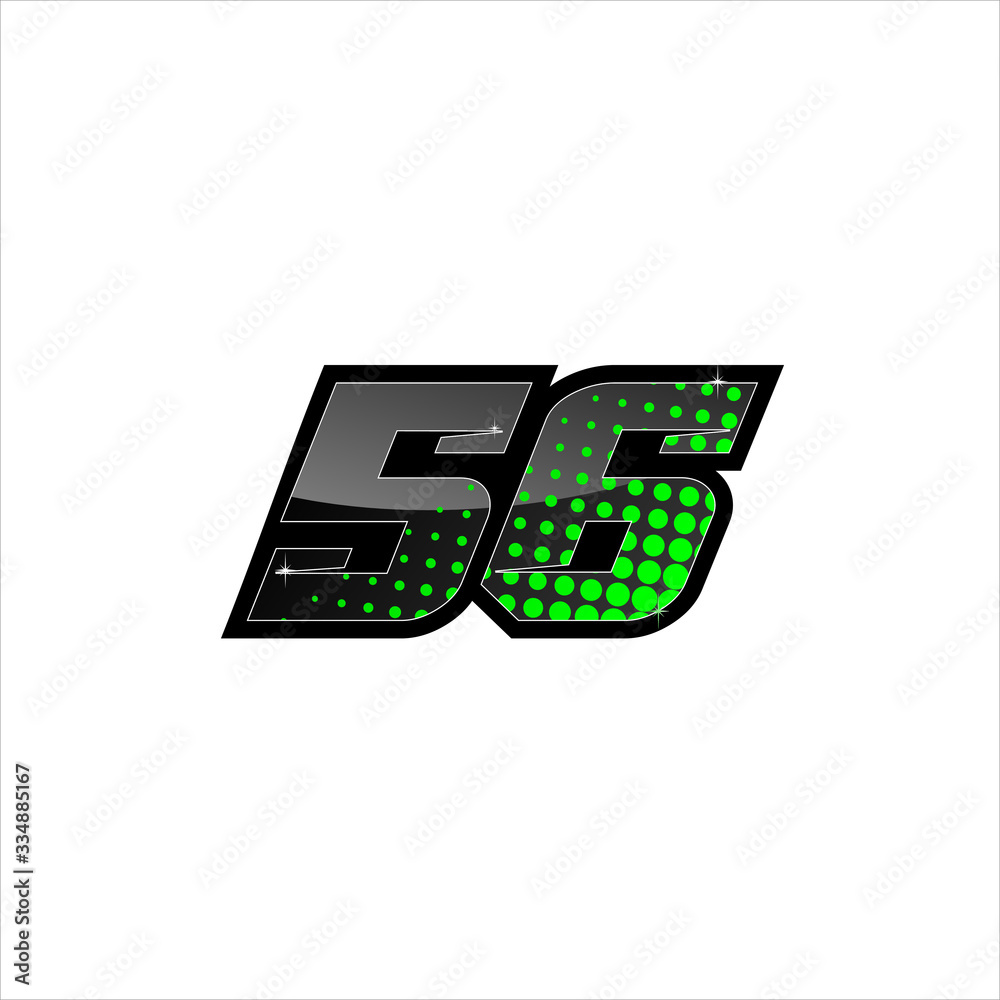 Vector Racing number 56, start racing number, sport race number with ...