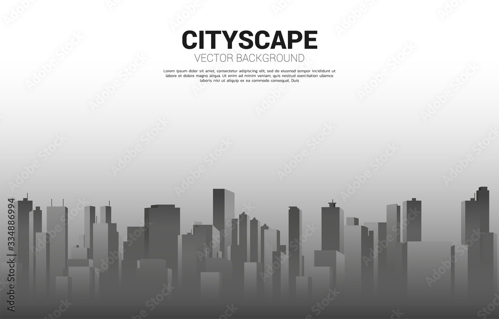 Panorama city Building background with light and shadow. Background for ...