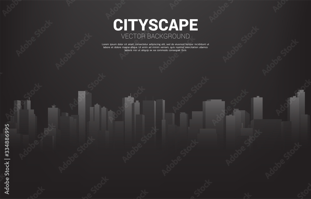 Panorama city Building background with light and shadow. Background for ...