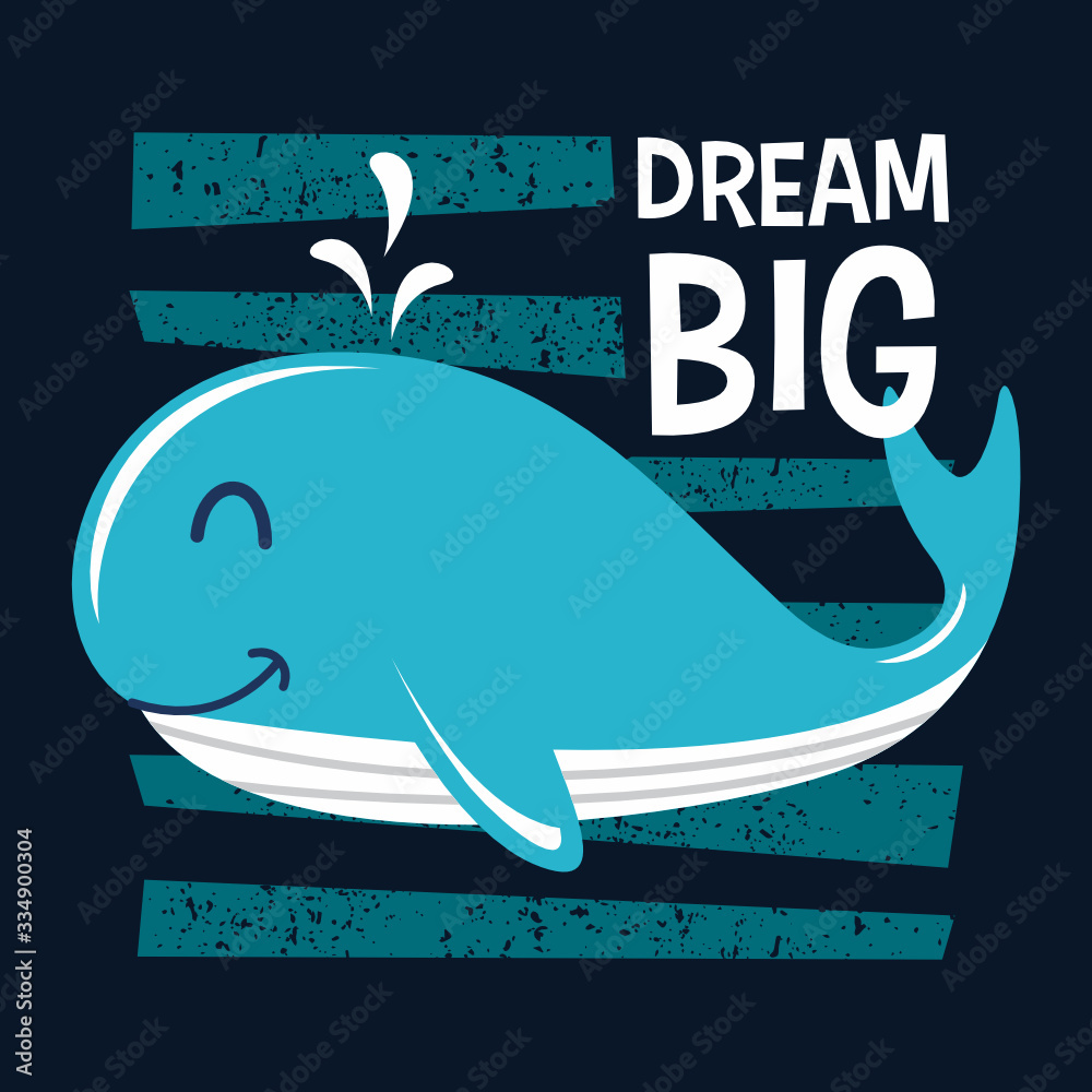Cute whale design vector illustration ready for print on tee, poster ...