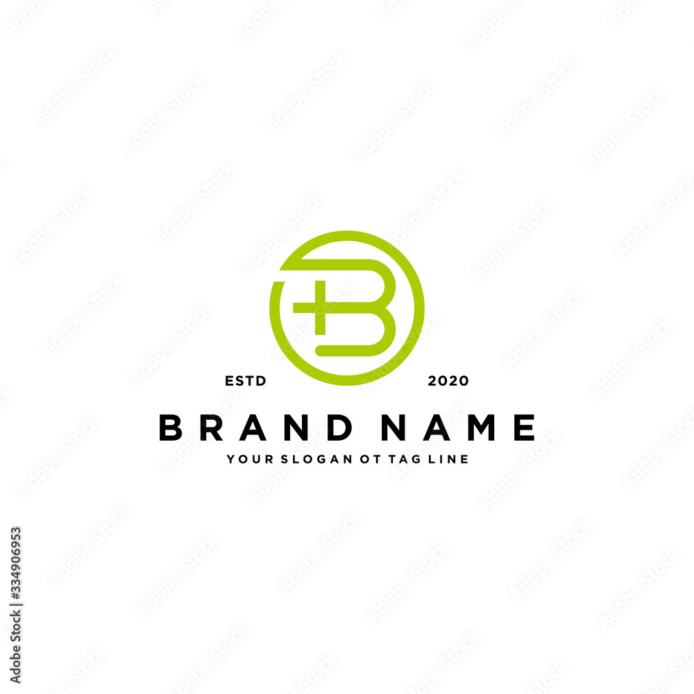 Letter B cross plus hospital medical logo design vector Stock Vector ...