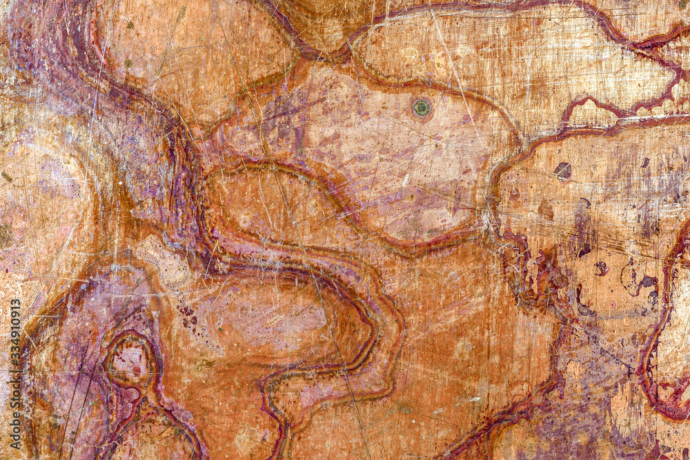 stained copper texture background. highly detailed copper surface with ...