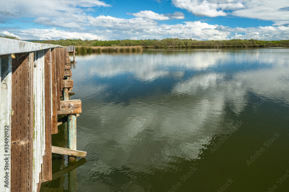 Oso Flaco Lake in Oceano Dunes, California. Oso Flaco is a freshwater ...