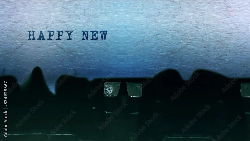 Happy New Year 2023 Word closeup Being Typing and Centered on a Sheet ...
