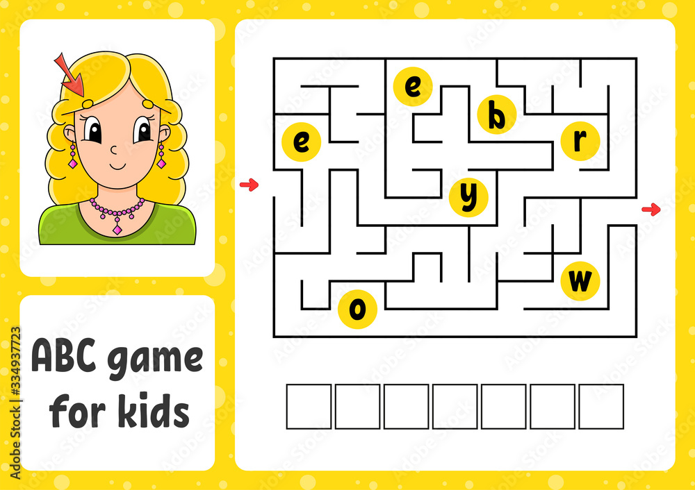 ABC maze for kids. Answer eyebrow. Rectangle labyrinth. Activity ...