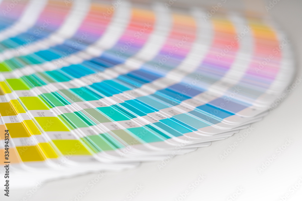 Horizontal photograph of the catalog of color samples to be chosen for ...