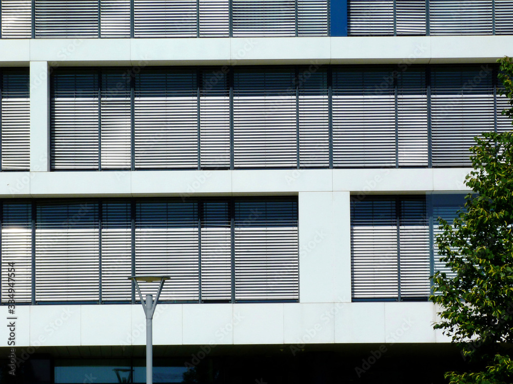 modern office building elevation detail. frontal flat view with ...