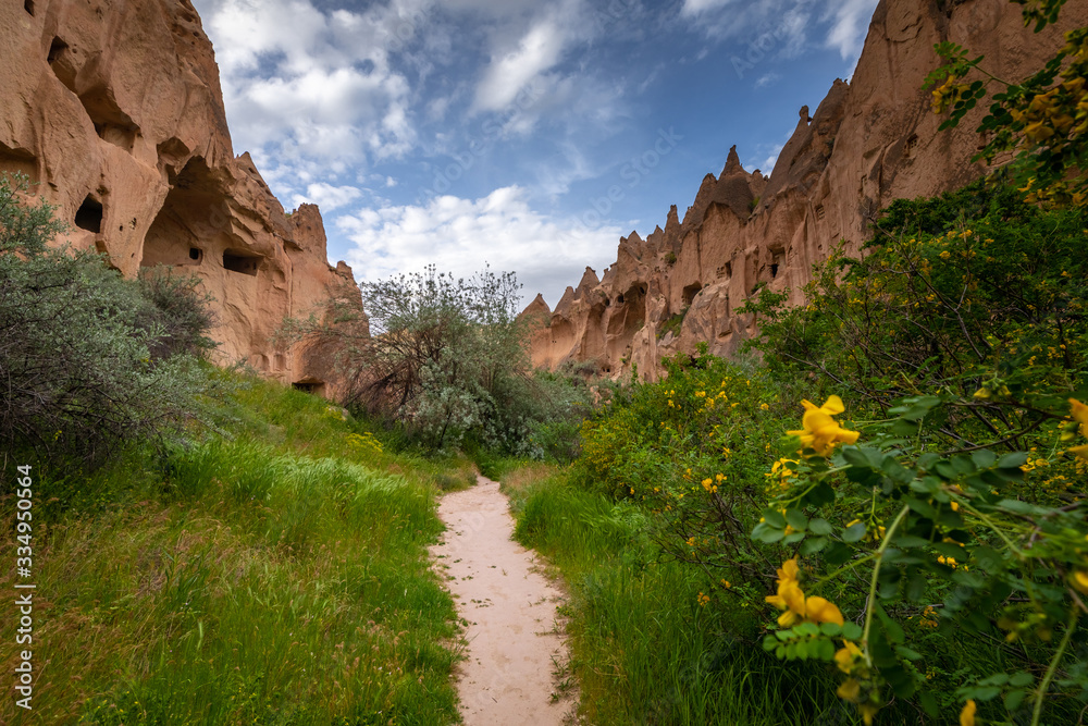 The abandoned rock carved village of Zelve, Zelve open air museum ...