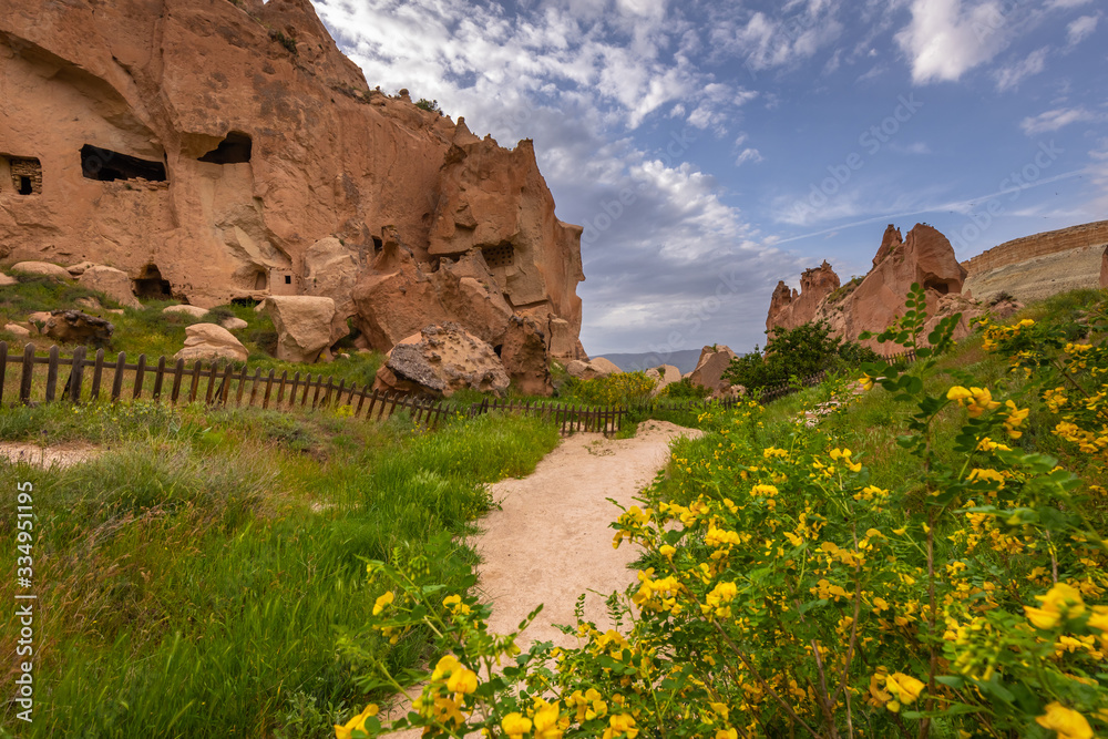 The abandoned rock carved village of Zelve, Zelve open air museum ...