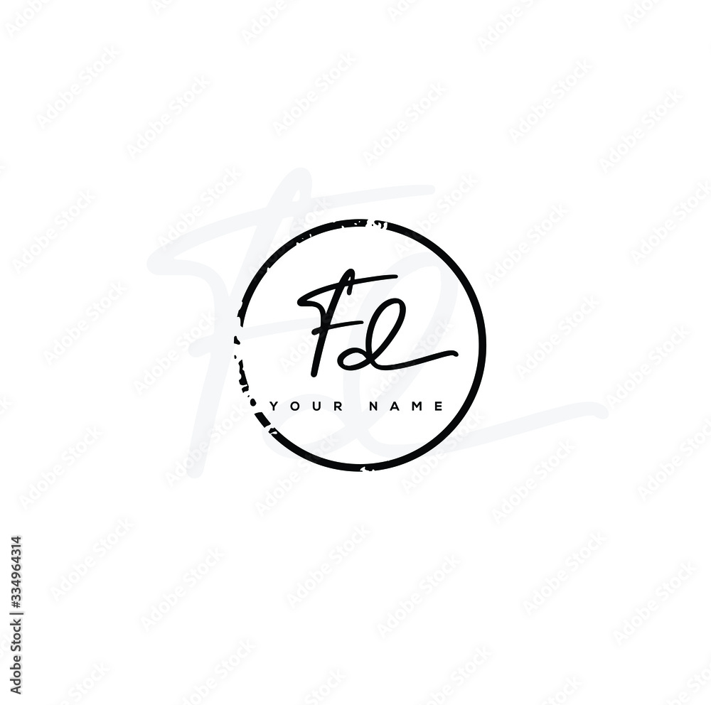 F D FD Initial letter handwriting and signature logo. Stock Vector ...