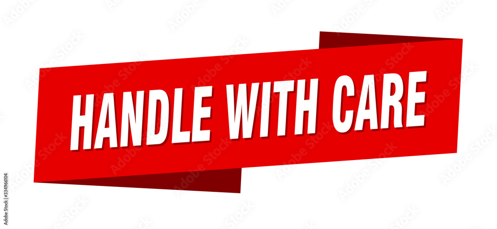 handle with care banner template. handle with care ribbon label sign ...