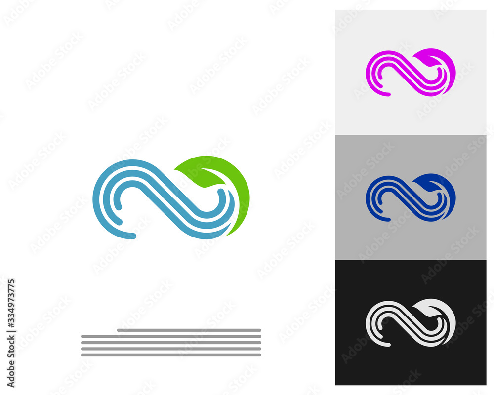 Infinity Leaf logo vector template, Creative Infinity logo design ...