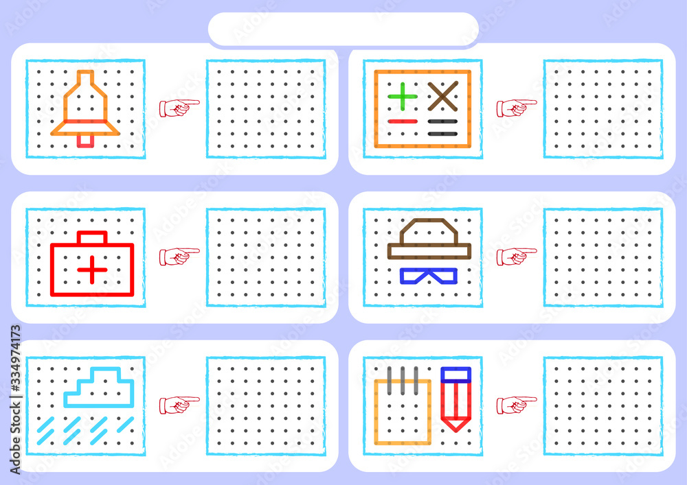 worksheet for preschool kids, Dot to dot copy practice, copy the shapes ...