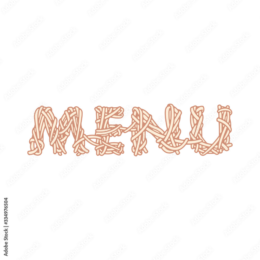 Menu Text Noodles design. Vector Illustration for Graphic Design ...