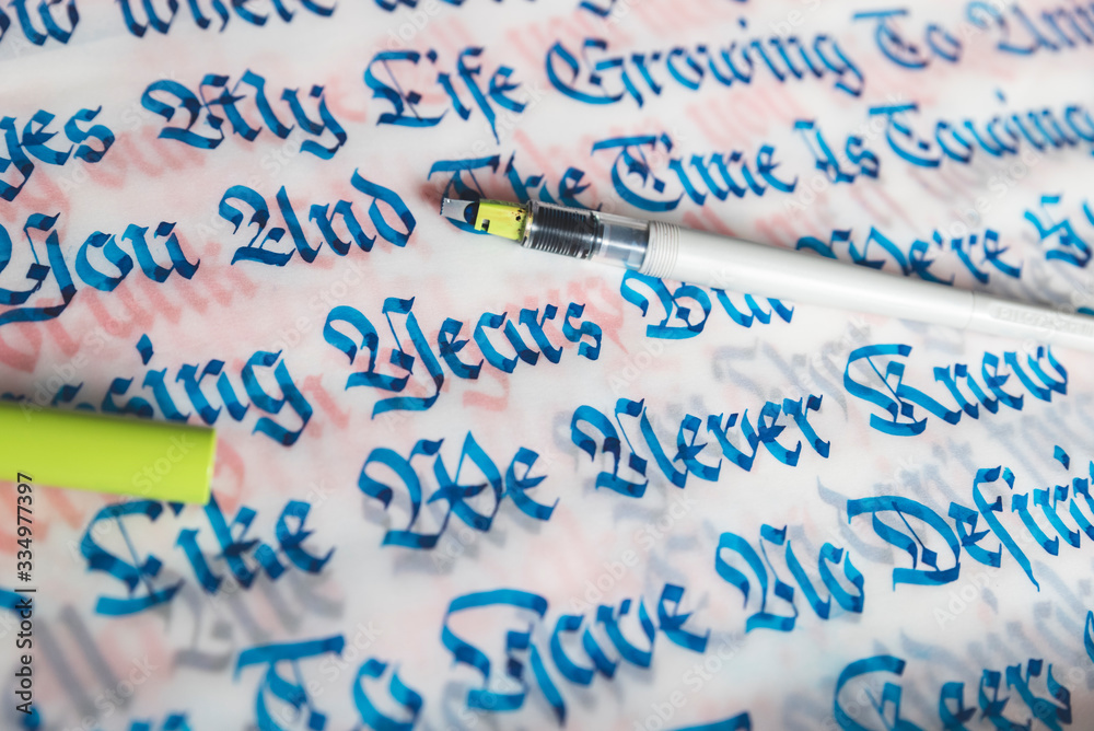fraktur calligraphy on tracing paper Stock Photo | Adobe Stock