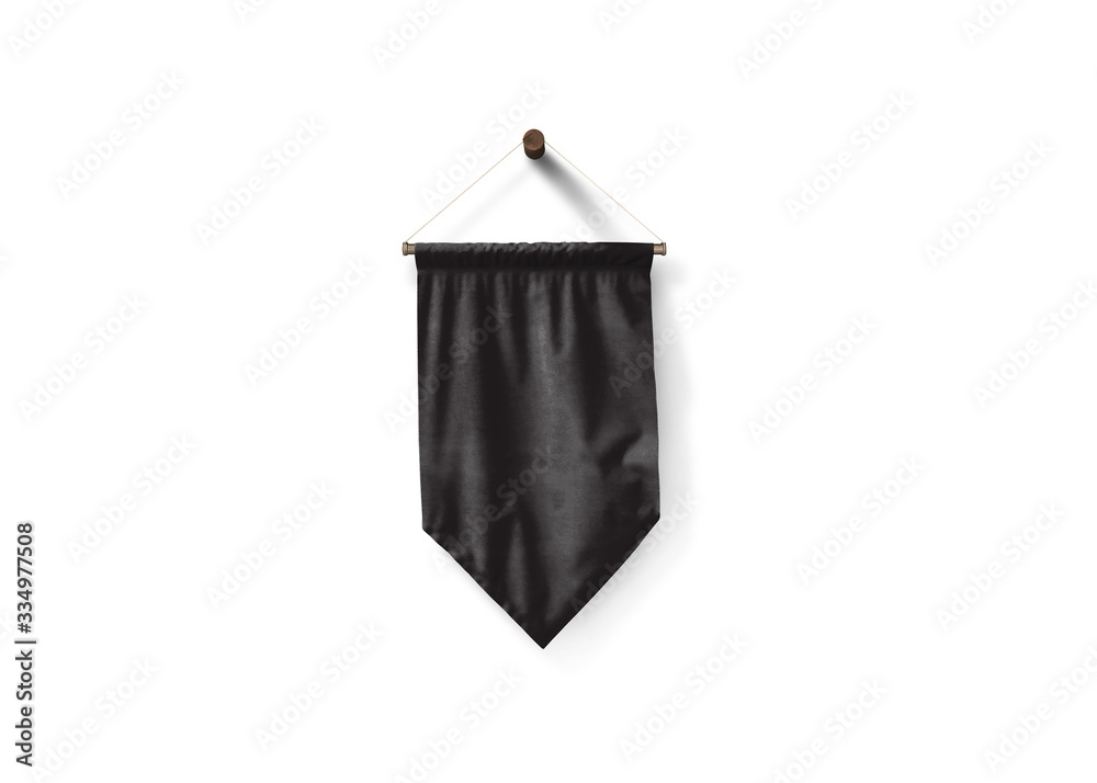 Black chevron pennant flag mockup isolated on white background Stock ...