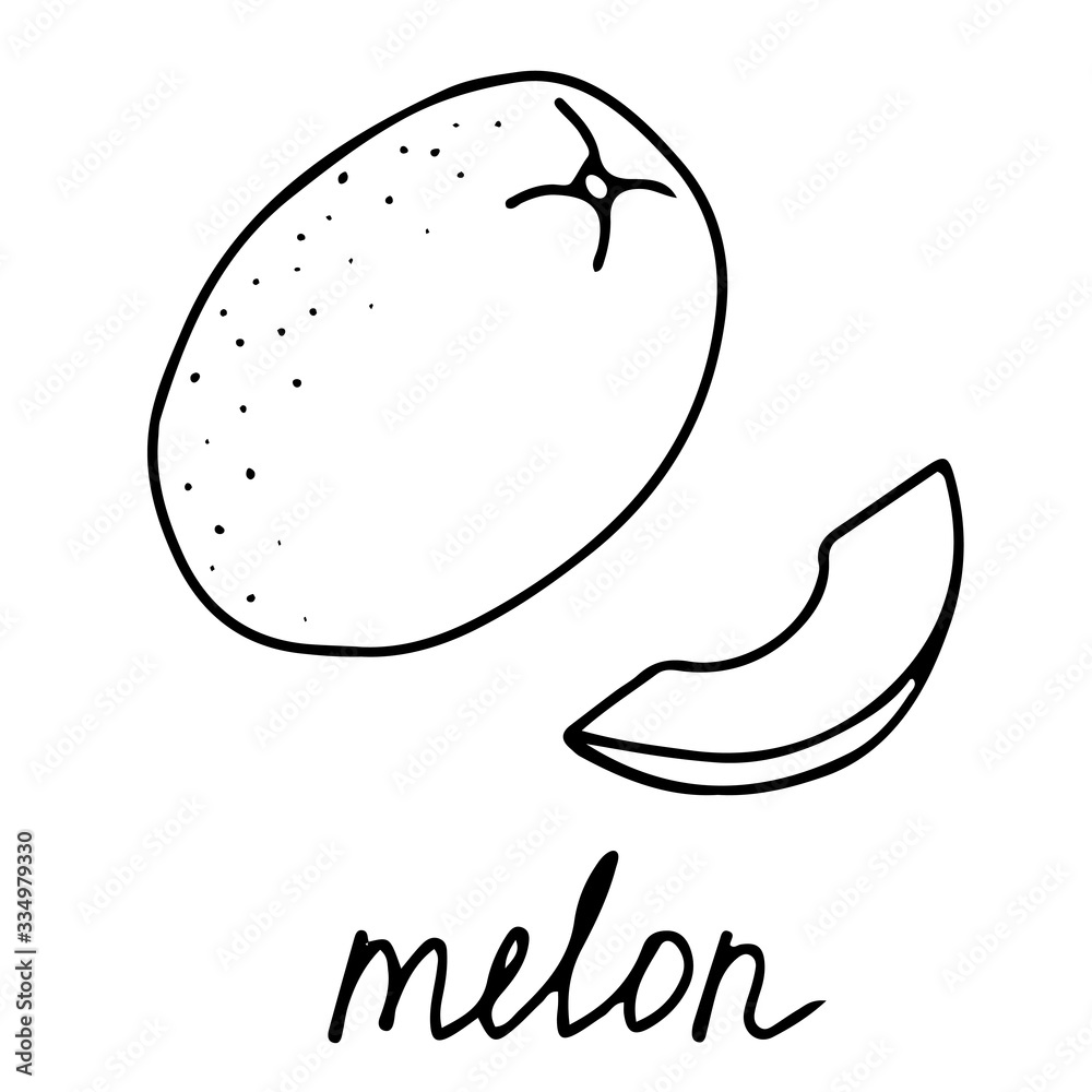 Hand drawn vector isolated food icon. Black outline illustration of ...