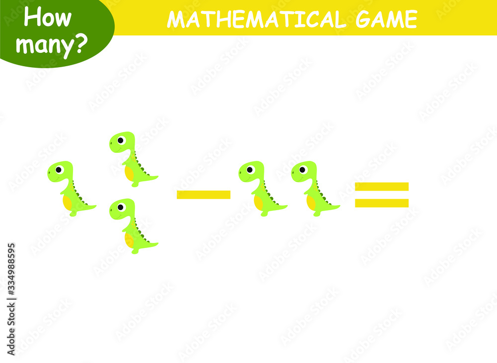 examples of subtraction with dinosaurs. educational page with ...
