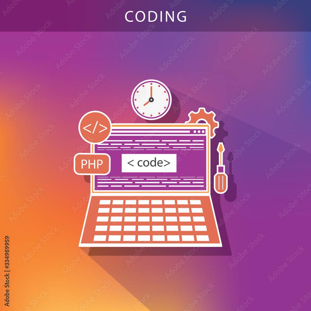 software programming coding concept, code with laptop Stock Vector ... software programming coding concept, code with laptop Stock Vector ...