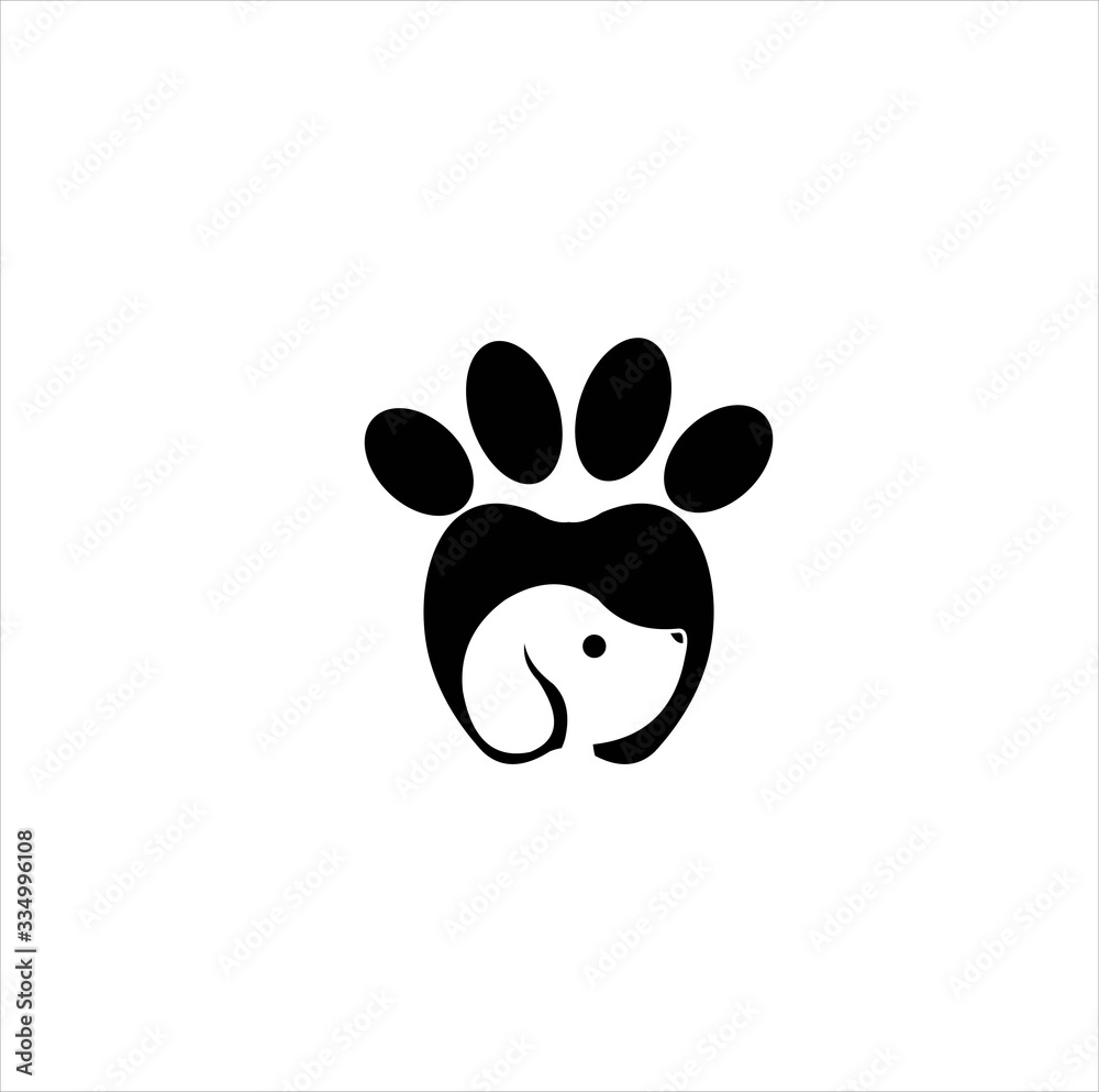 Paw dog logo design vector image Stock Vector | Adobe Stock