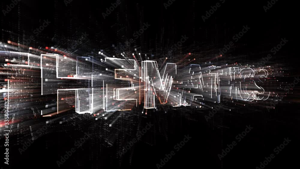 4k MATHEMATICS word tag cloud;computer code particle.The Matrix binary text design animation ...