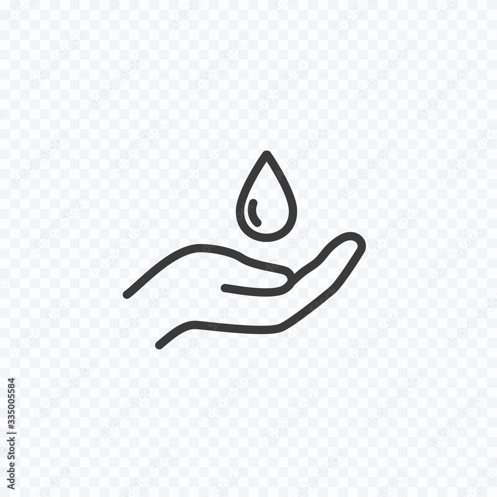 Icon of hygiene procedure, disease prevention and antiseptic gel ...