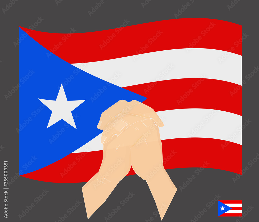 Praying hands with Puerto rico National Flag, Pray for Puerto rico ...