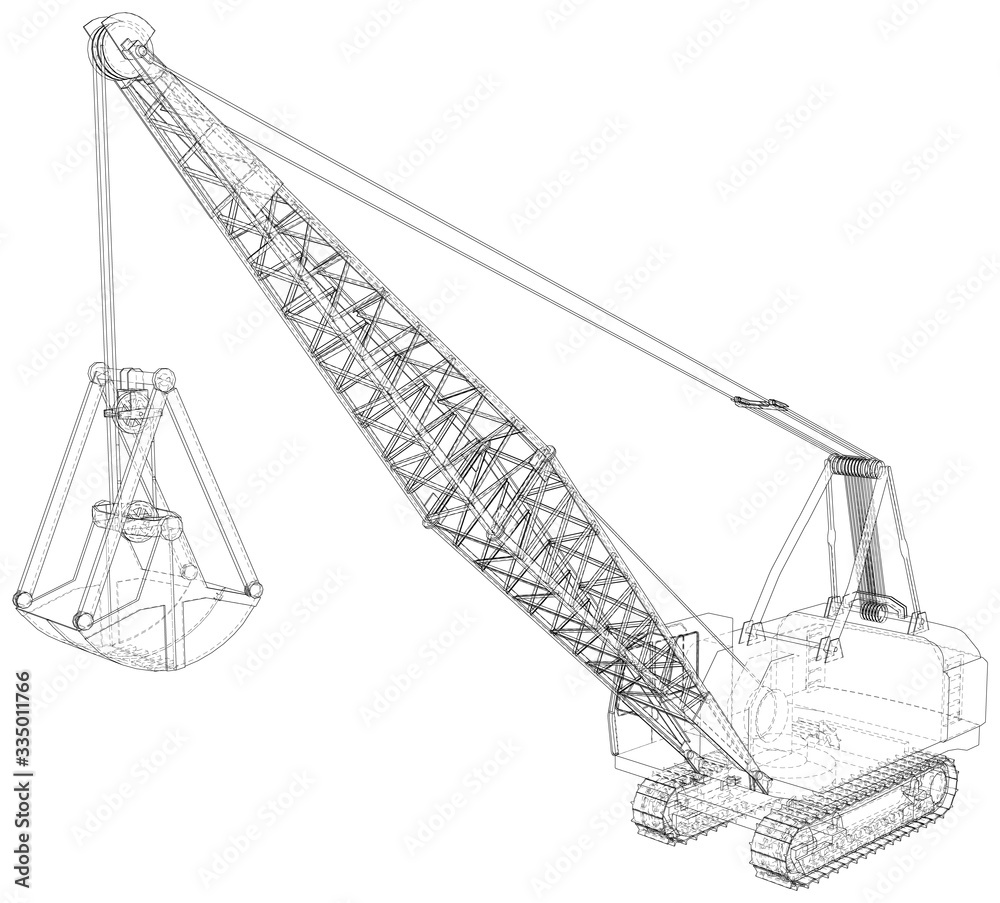 Dragline. The layers of visible and invisible lines are separated ...