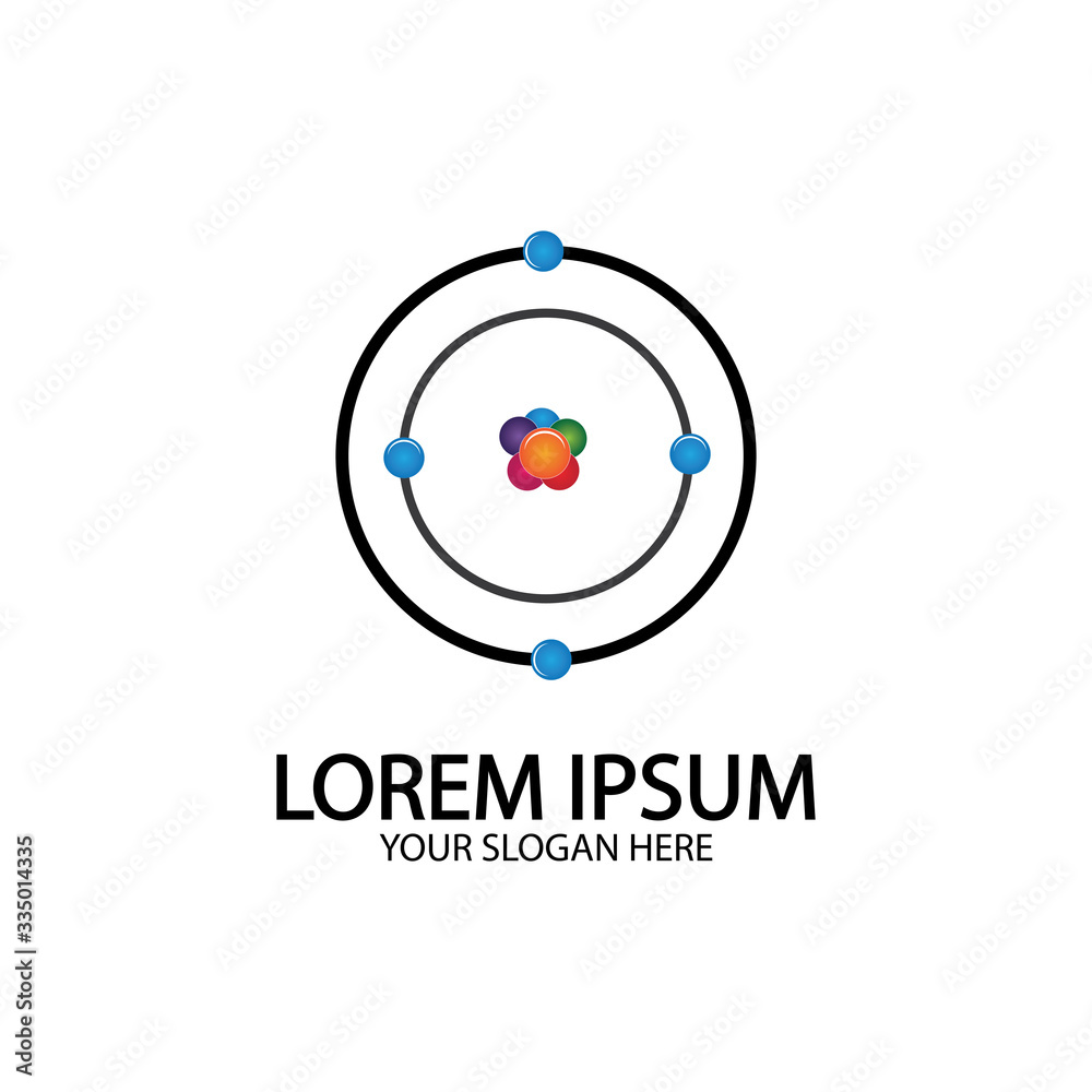 Vecteur Stock Atom Icon. Science sign. Atom logo. Atomic symbol ...