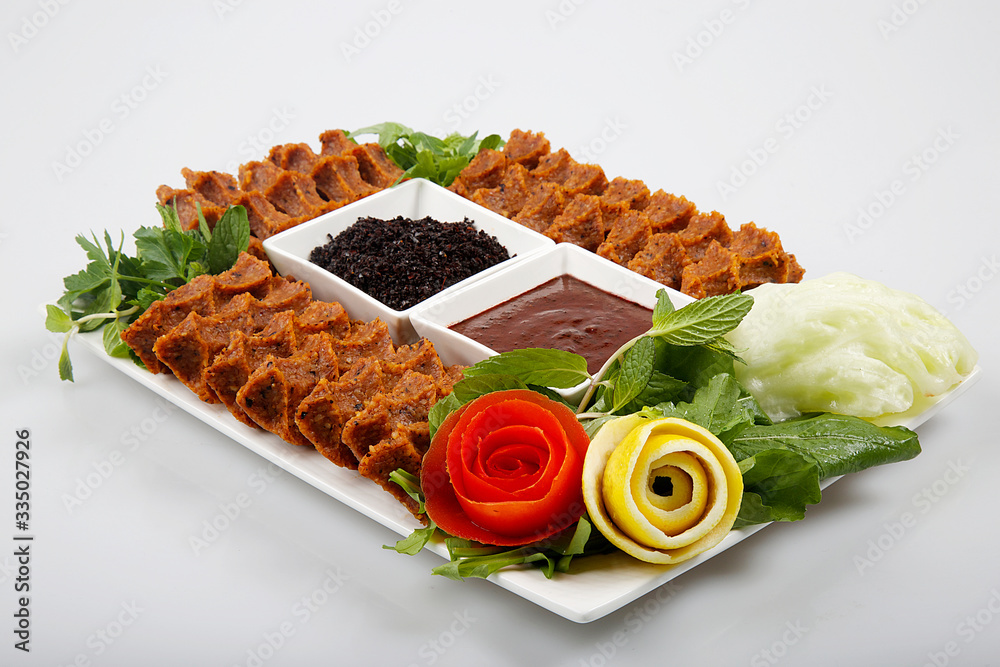 Raw meatball (Çiğ Köfte) Turkish food Stock Photo | Adobe Stock