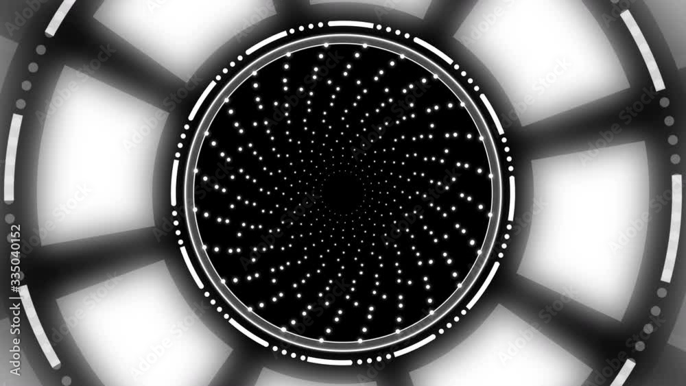 4k video 3D circulate shinny circle motion effect animation with ...