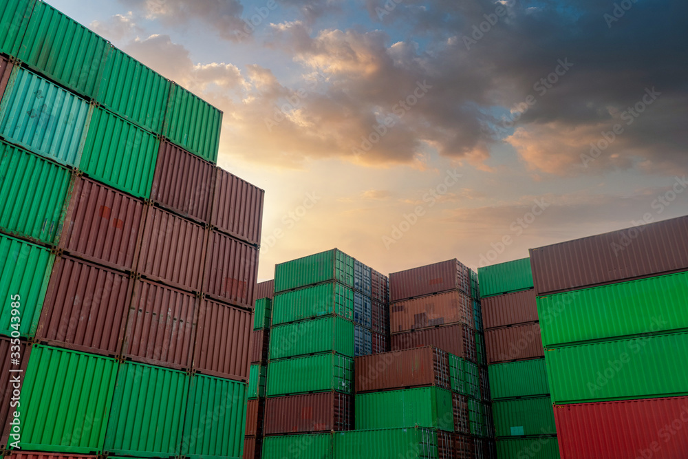 Logistic Industrial Container Yard. Stock Photo | Adobe Stock