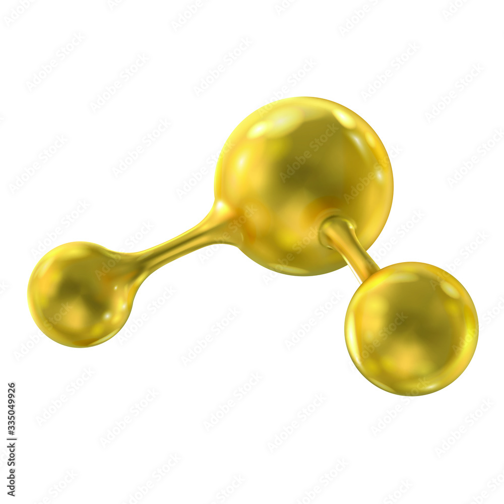 Vector model gold molecule. Illustration isolated on white background ...