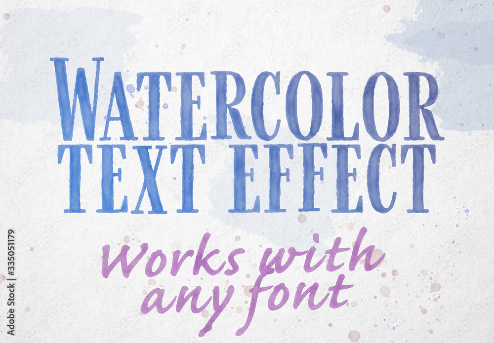 Watercolor Text Effect Mockup Stock Template | Adobe Stock