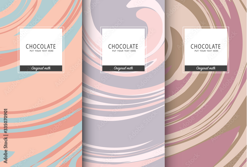 Chocolate bar packaging set. Trendy luxury product branding template ...