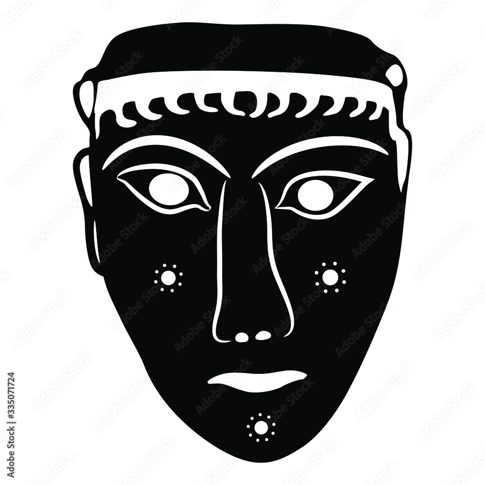 Isolated vector illustration. Stylized ancient Greek female face ...