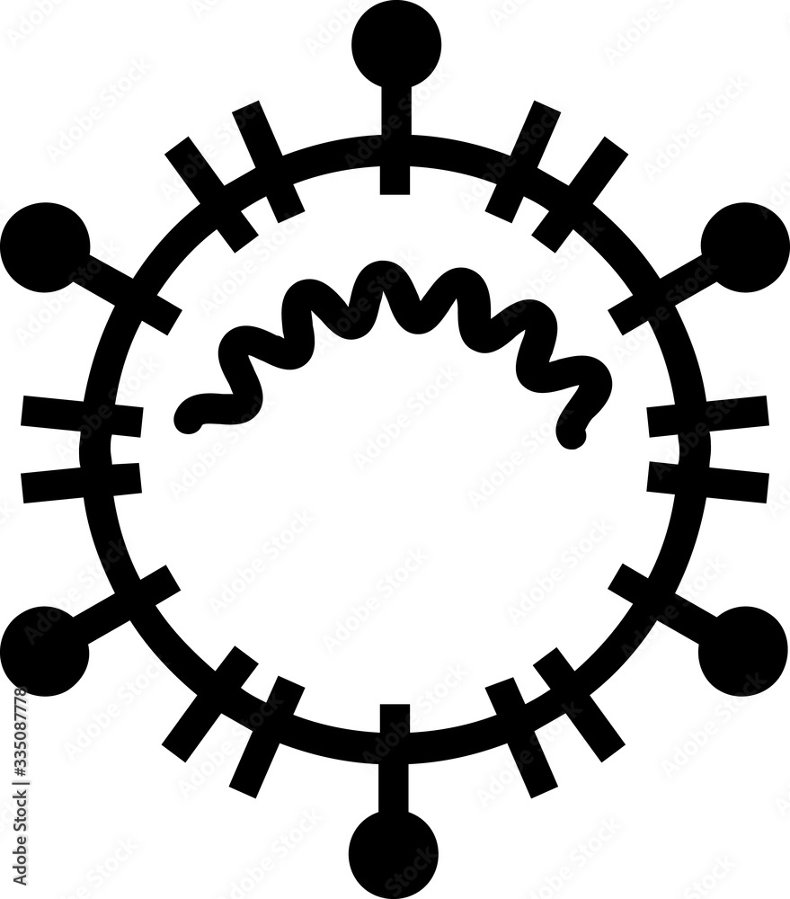 Black and White Clip-art Illustration of Corona-virus Icon Stock Vector ...