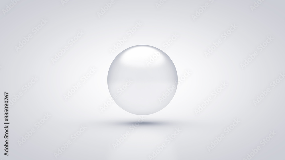 Perfect white sphere on white background, Abstract light minimalist ...