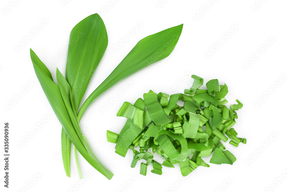 Ramson bunch vegetable isolated on white background with clipping path ...