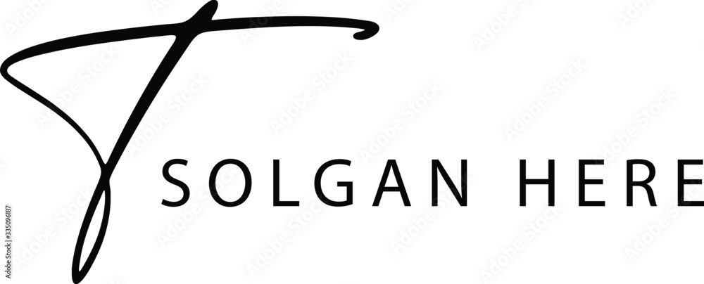 letter T logo vector signature design Stock Vector | Adobe Stock