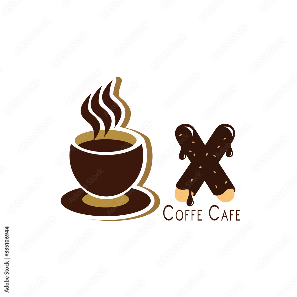 Letter for Coffee logo design vector template with Vintage Concept ...
