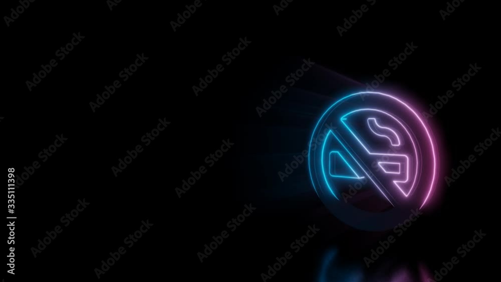 Vídeo do Stock: Abstract 3d rendering glowing blue purple neon symbol ...