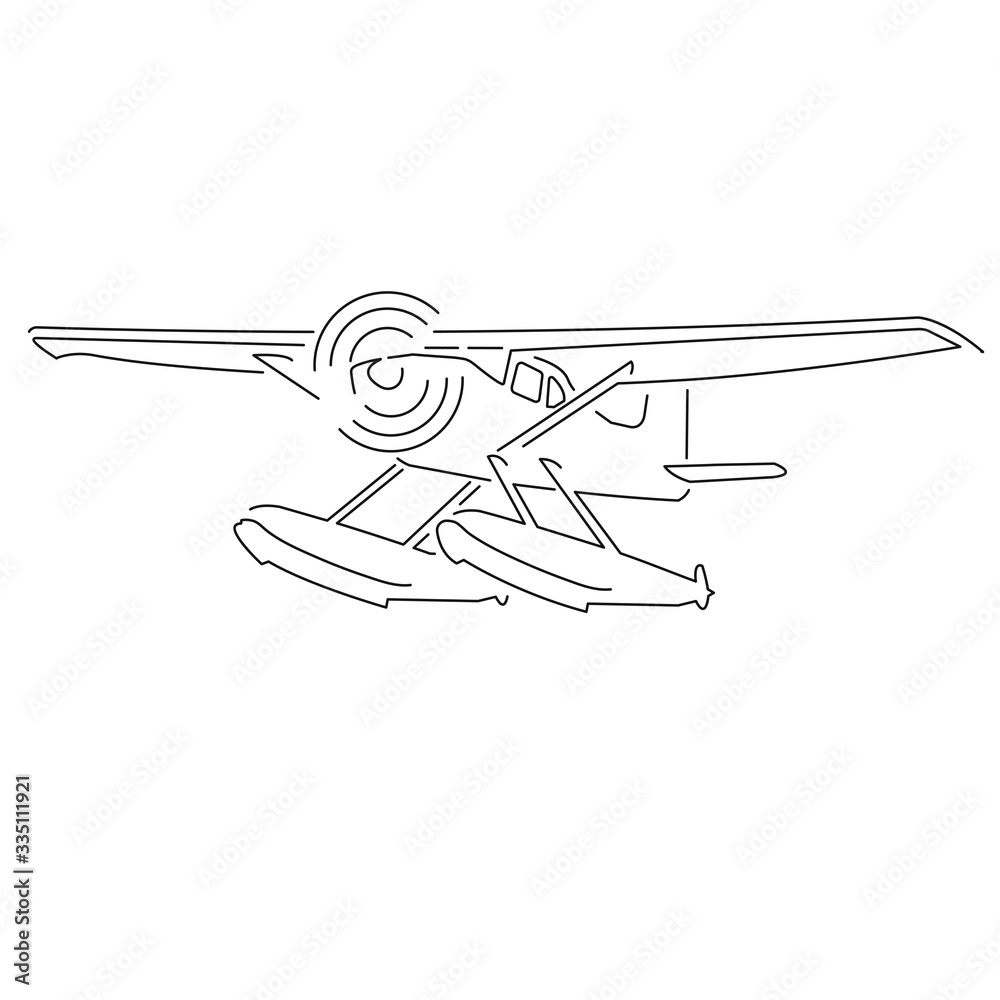 Small seaplane isolated vector illustration. Hydroplane icon Stock ...