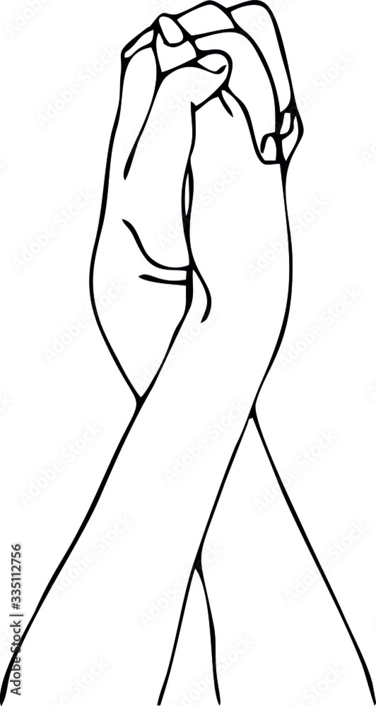 Couples In Love Holding Hands Sketch