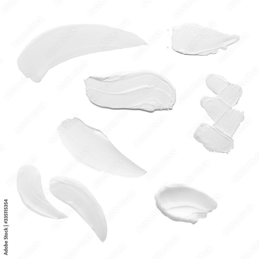 Foto de Swabs of creamy textures. Strokes of body lotion or hand cream ...